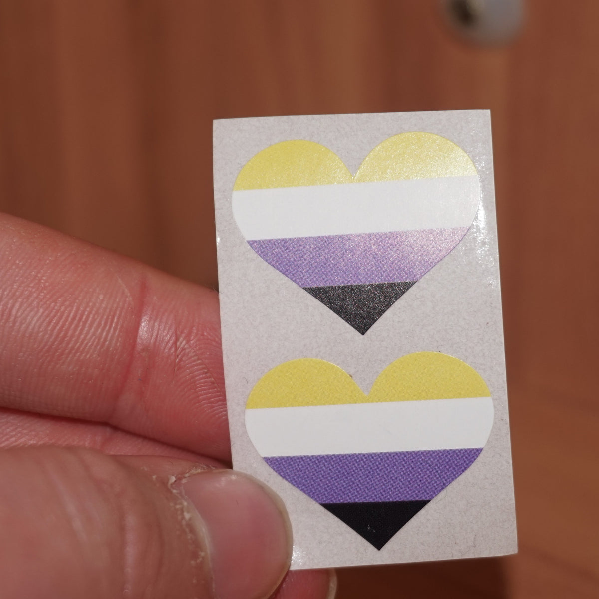 Nonbinary hearts stickers – PridePoint