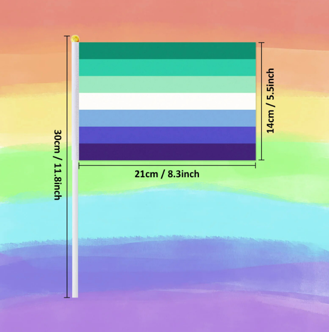Vincian gay man handheld pride flag – PridePoint