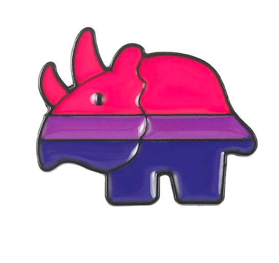 Bi pride dinosaur pin – PridePoint