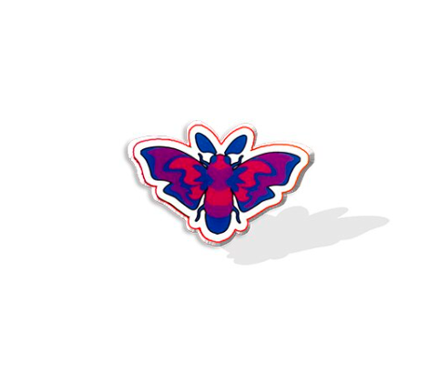 Bisexual pride butterfly pin – PridePoint