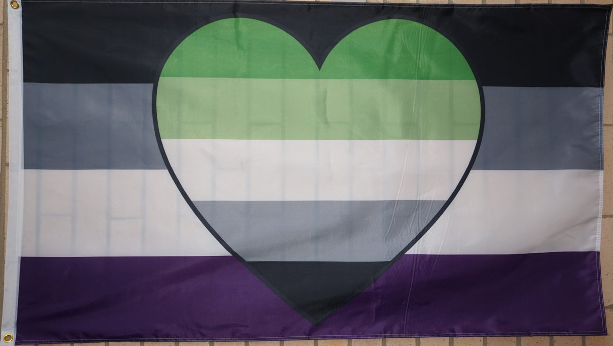 Aromantic Asexual (AroAce) heart pride flag 3' X 5' – PridePoint